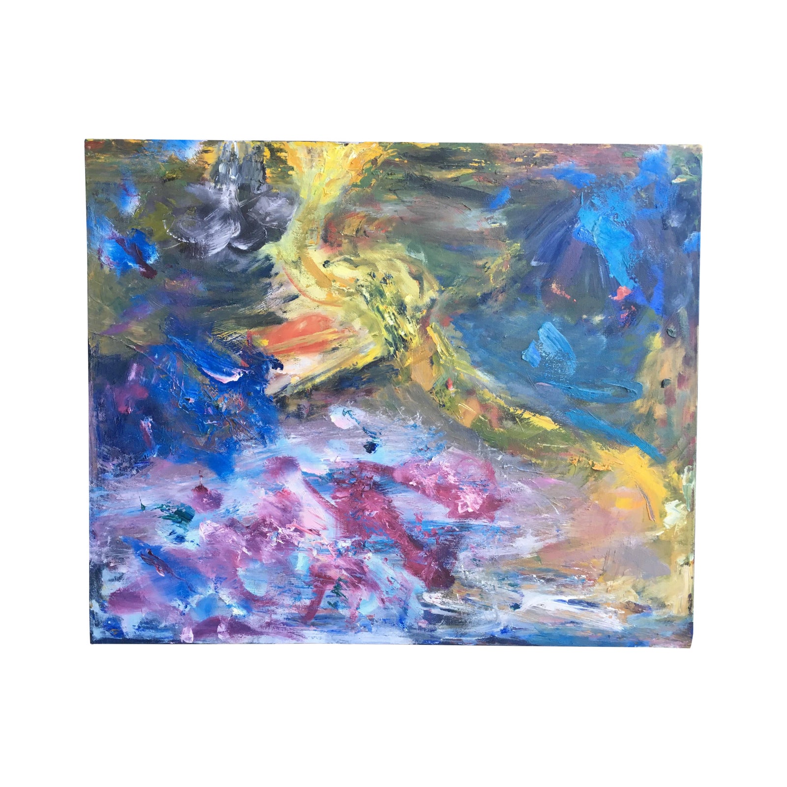 Vintage Abstract Impasto Painting 5 | Chairish