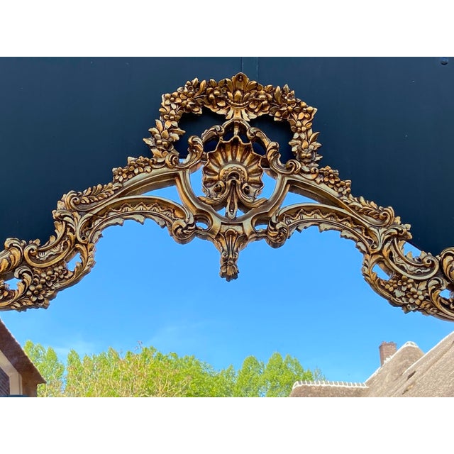 1980s French Louis XVI Baroque Rococo Style Wall Mirror in Gold Beech ...