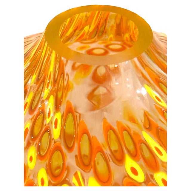 Monumental Stephen Rolfe Powell Orange & Yellow Murrine Glass Sculpture ...