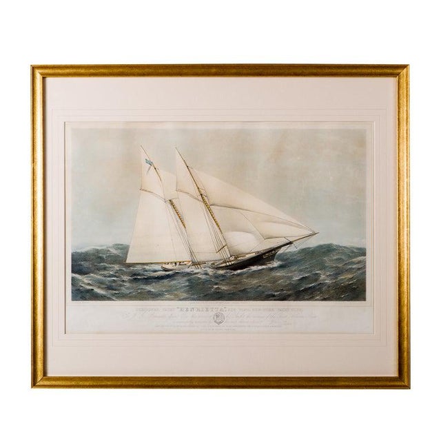 Near 19th Century Painted Lithographs of Yachts - a Pair | Chairish