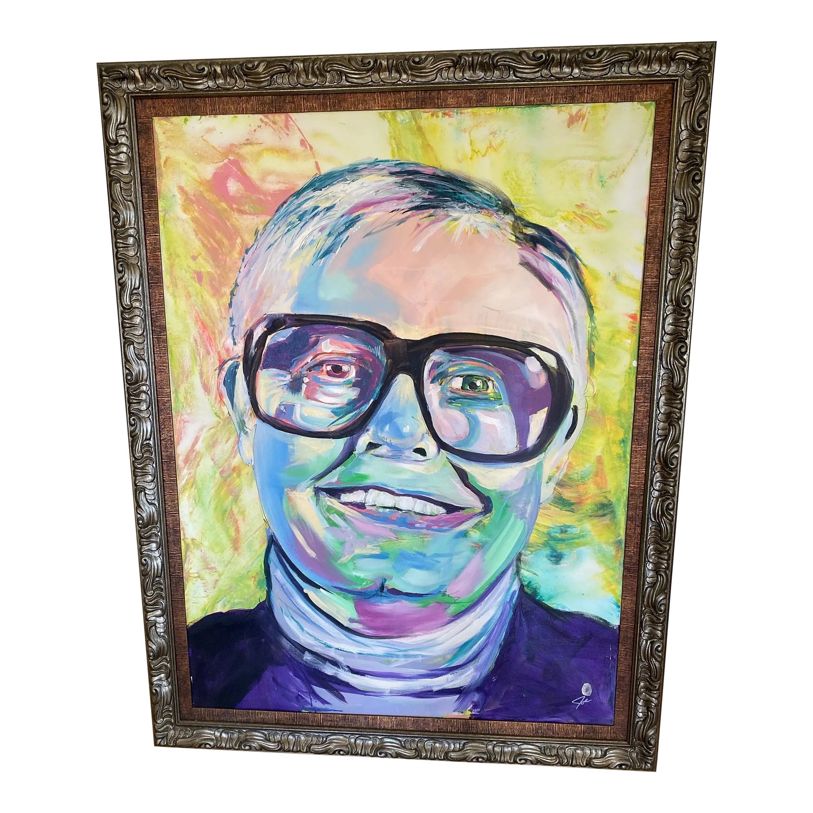 Large Statement Painting of Underground Hollywood Legend Oaky Miller ...