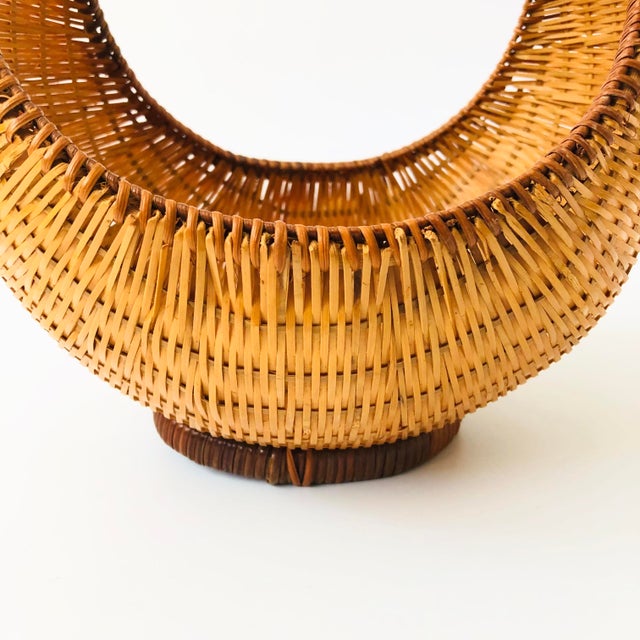 Circular Basket With Handle | Chairish