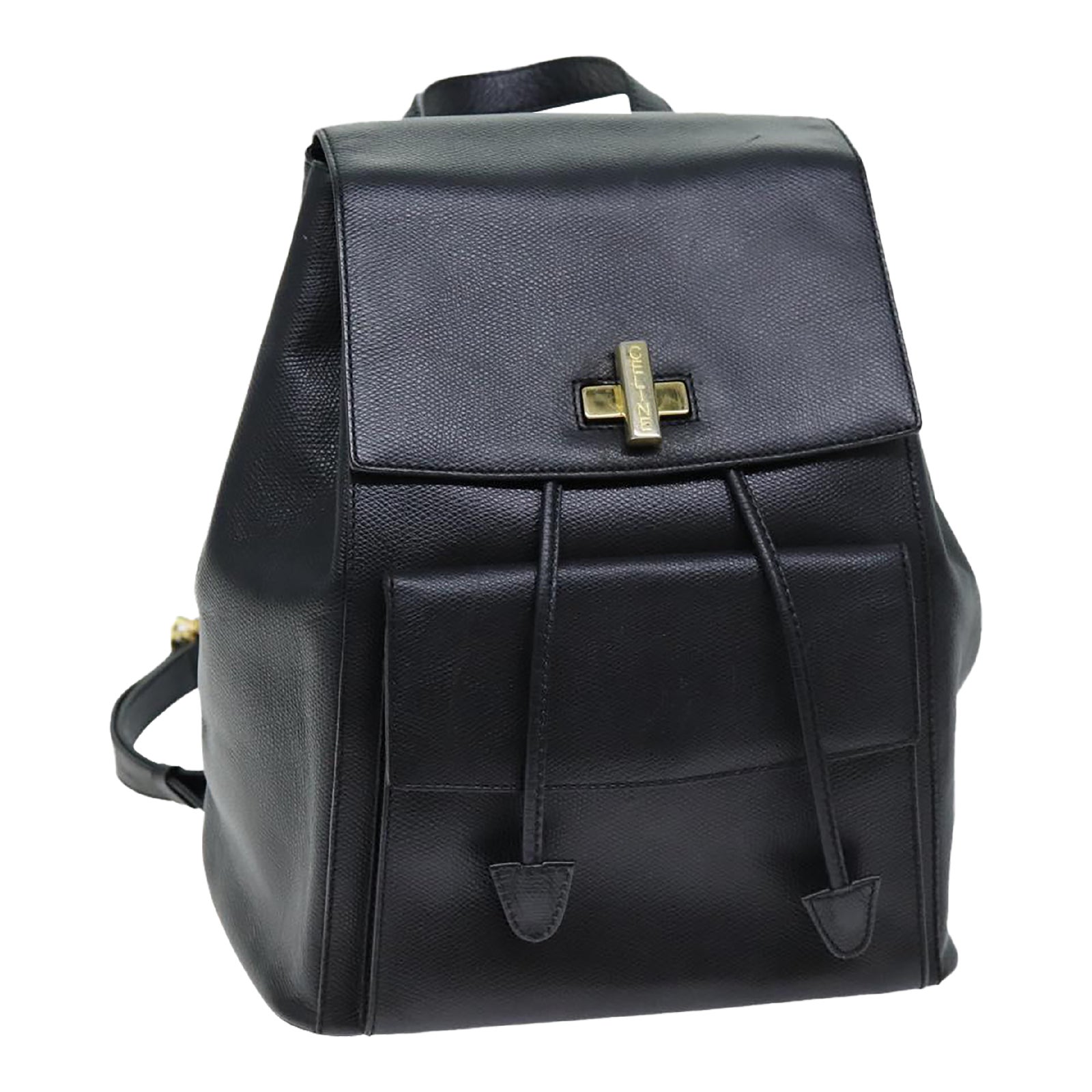 Celine Backpack Leather Black Auth 73090 | Chairish