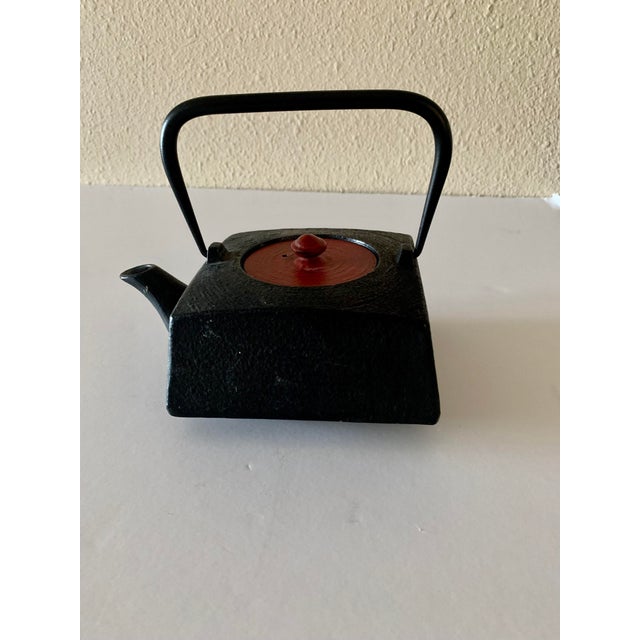 Modernist Square Postmodern Japanese Iron Tea Pot Teapot | Chairish