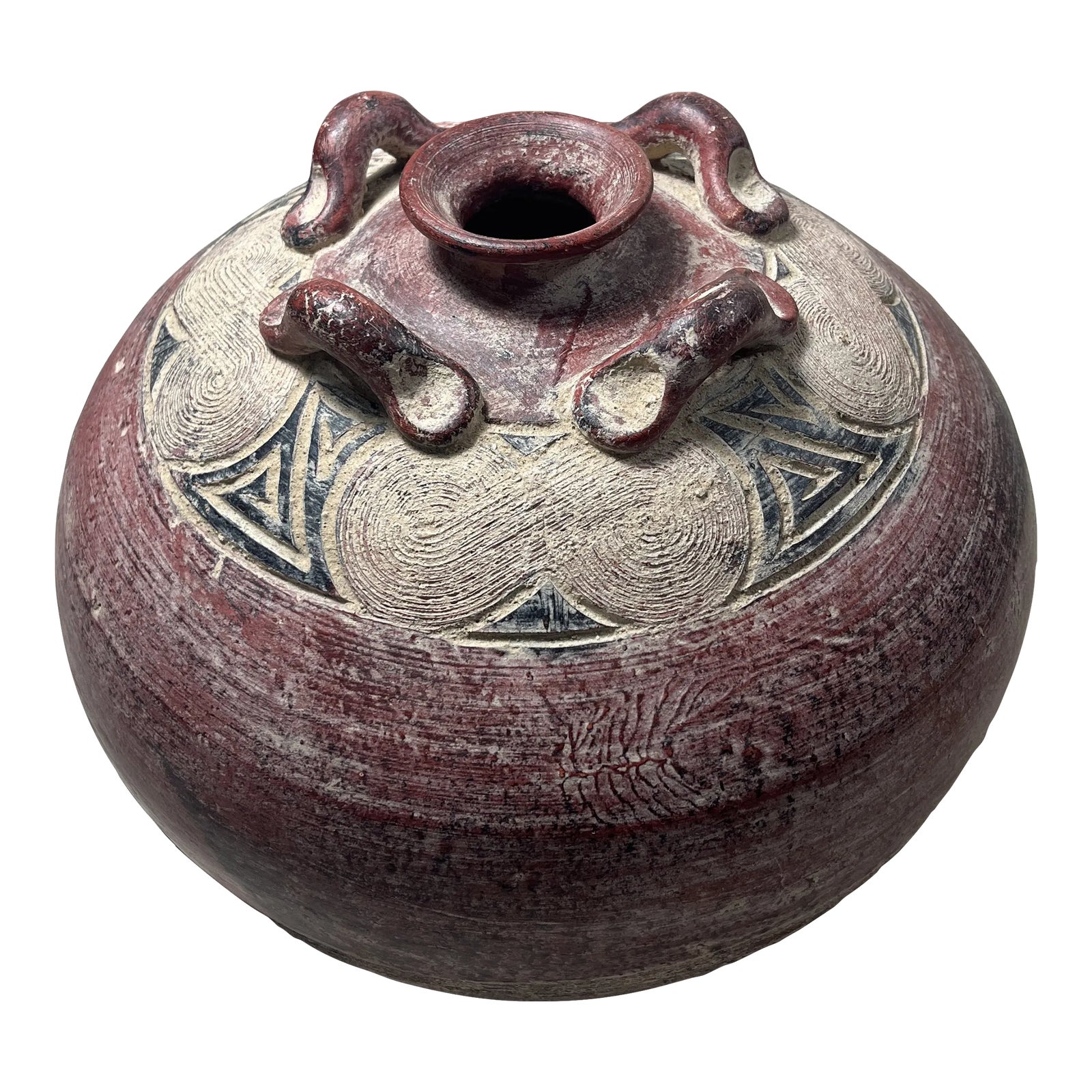 Vintage Terracotta Redware Pottery Vase | Chairish