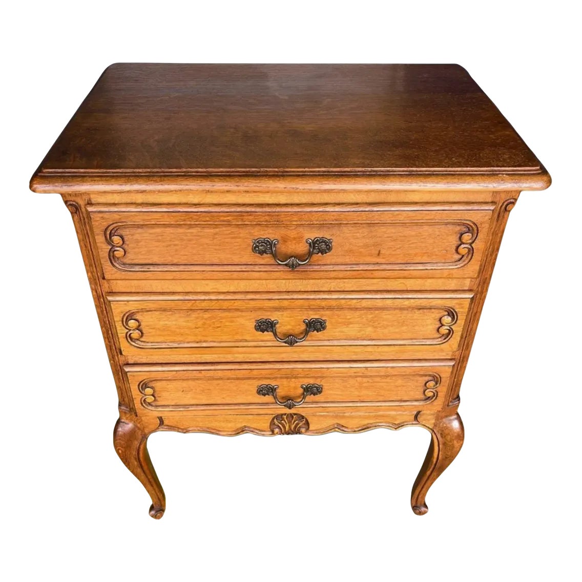 Antique French Country Chest With Three Drawers | Chairish