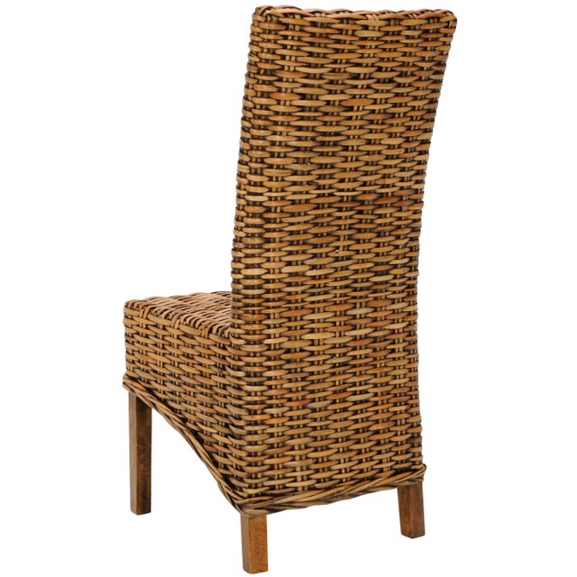 Garry 18''H Rattan Side Chair in Brown - a Pair | Chairish