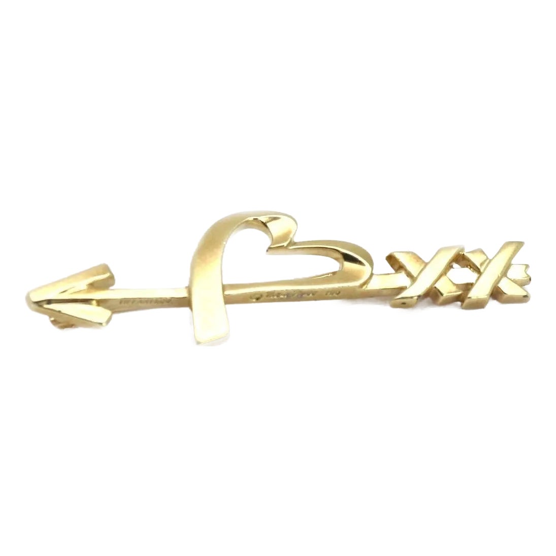 Tiffany & Co. Picasso 18k Yellow Gold Arrow & Heart X Design Pin | Chairish