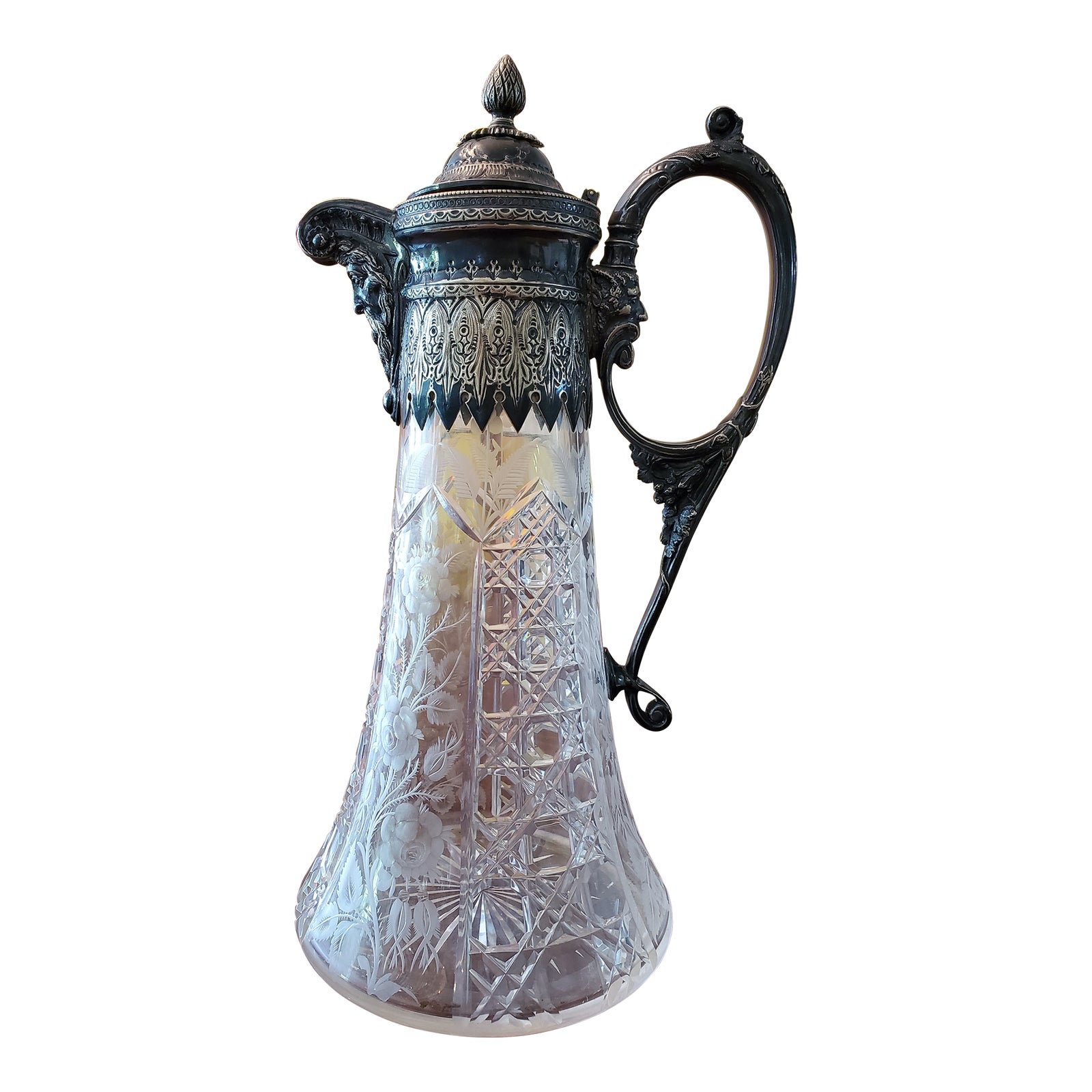 Antique Cut Crystal Figural Barware Carafe | Chairish