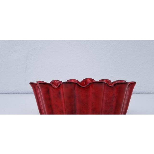 Vintage Italian Red Glazed Decorative Bowl | Chairish