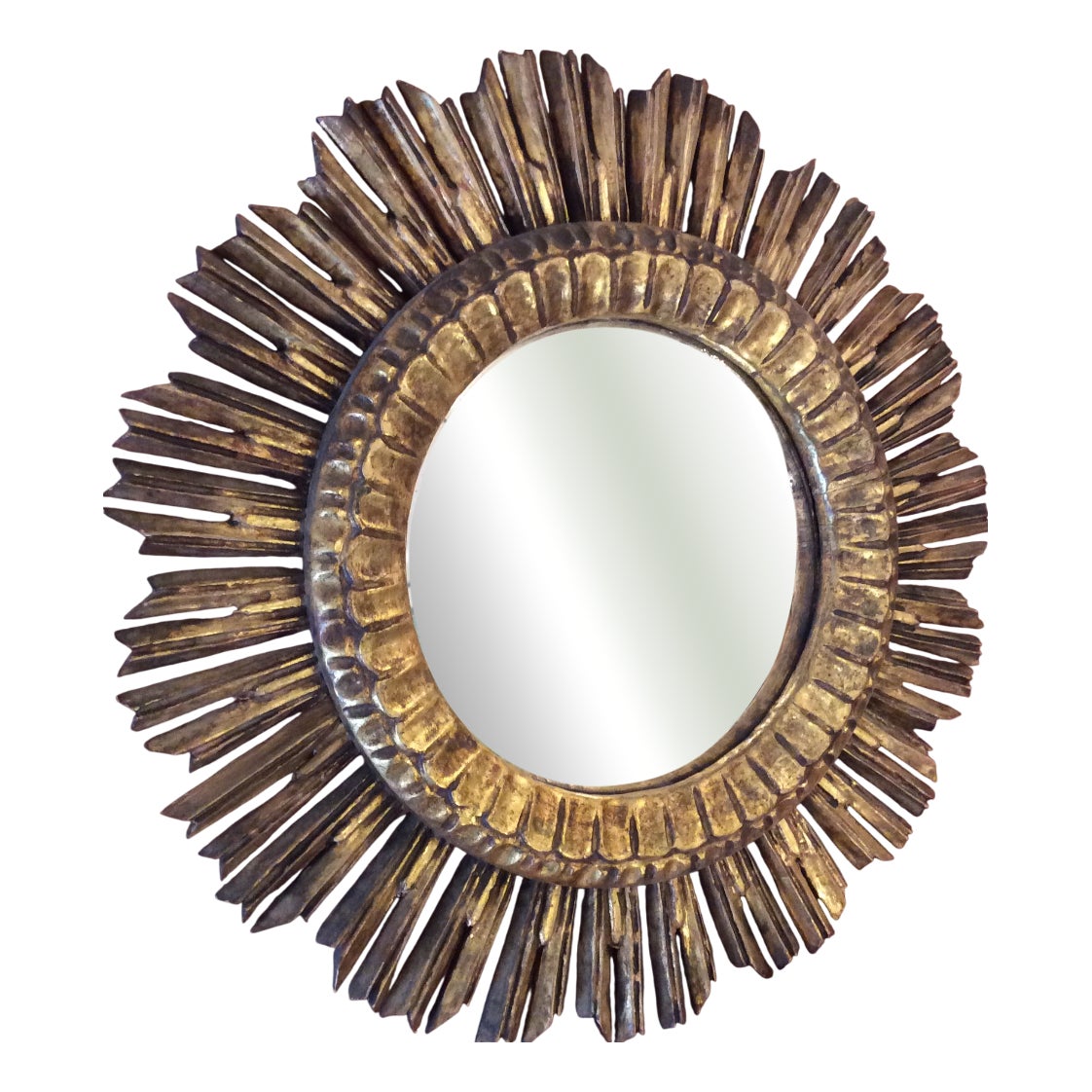 Convex Giltwood Sunburst Mirror, 1960s | Chairish