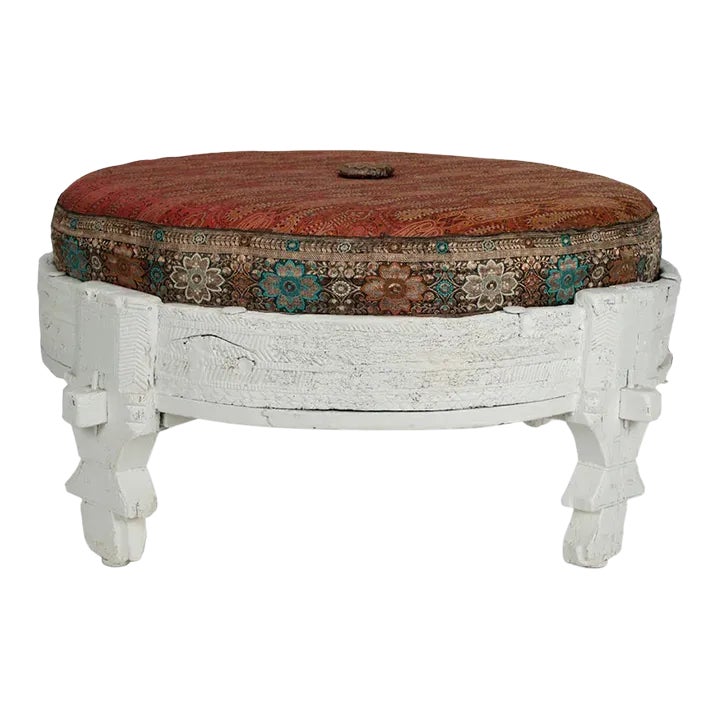 Vintage Indian Ottoman | Chairish
