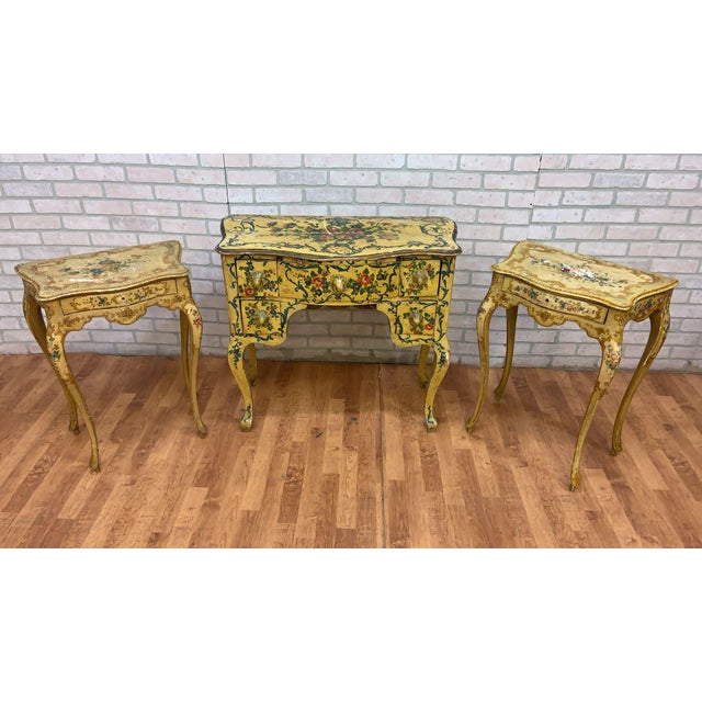 Late 19th Century Antique Rococo Style Venetian Hand Painted Vanity ...