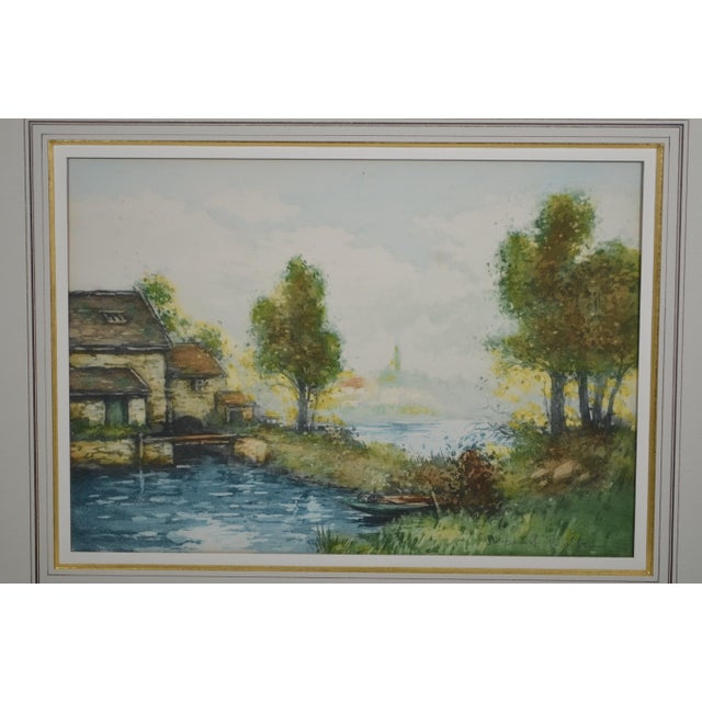Manuel Robbe (1872-1936) "River Landscape" Aquatint, Color Print ...