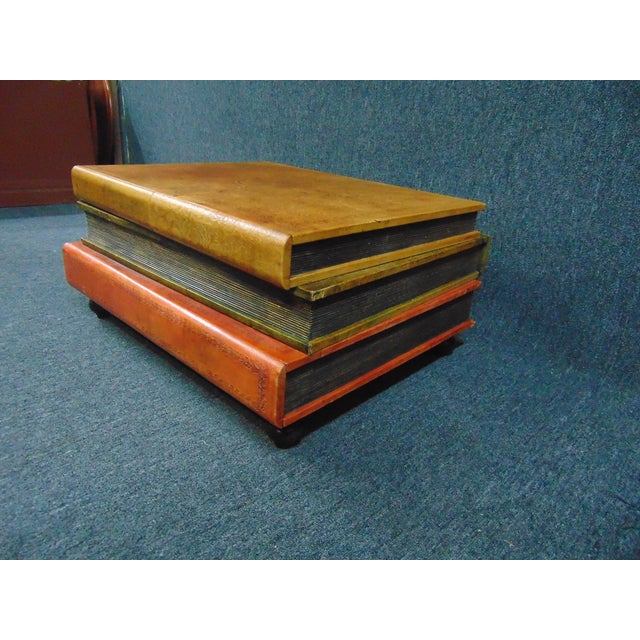 Maitland Smith Regency Style Leather Faux Book Stack Coffee Table ...