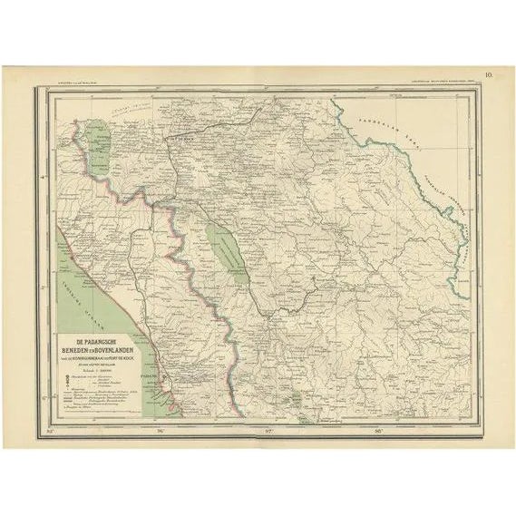 Antique Map of Padang and Sumatra and Indonesia, 1900 | Chairish