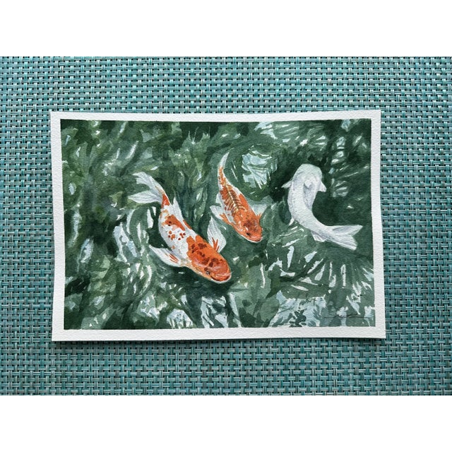 Nancy Smith Original Watercolor Painting "Three Koi" | Chairish