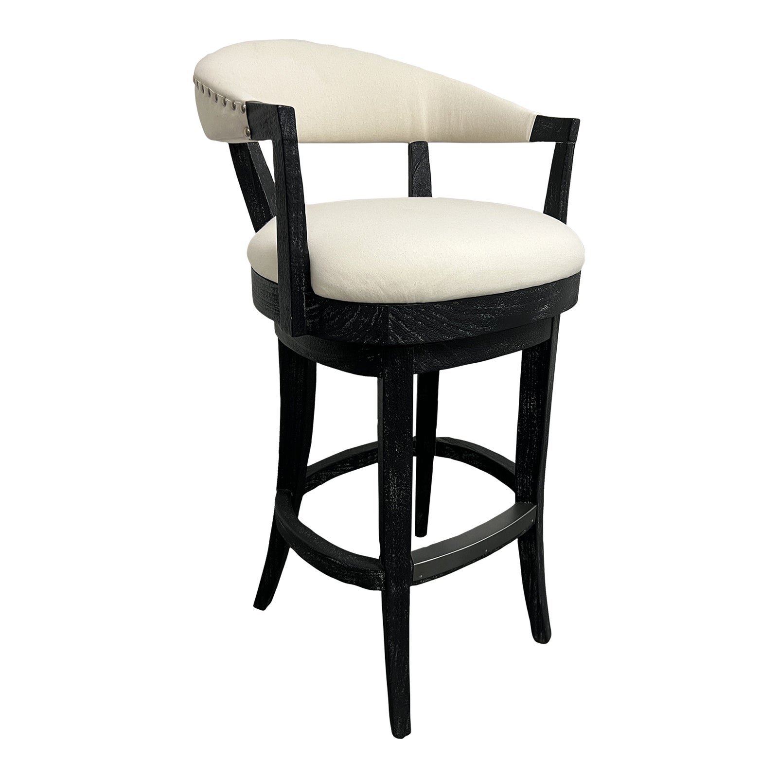New Palecek Menlo Rustic Distressed Swivel Bar Stool | Chairish