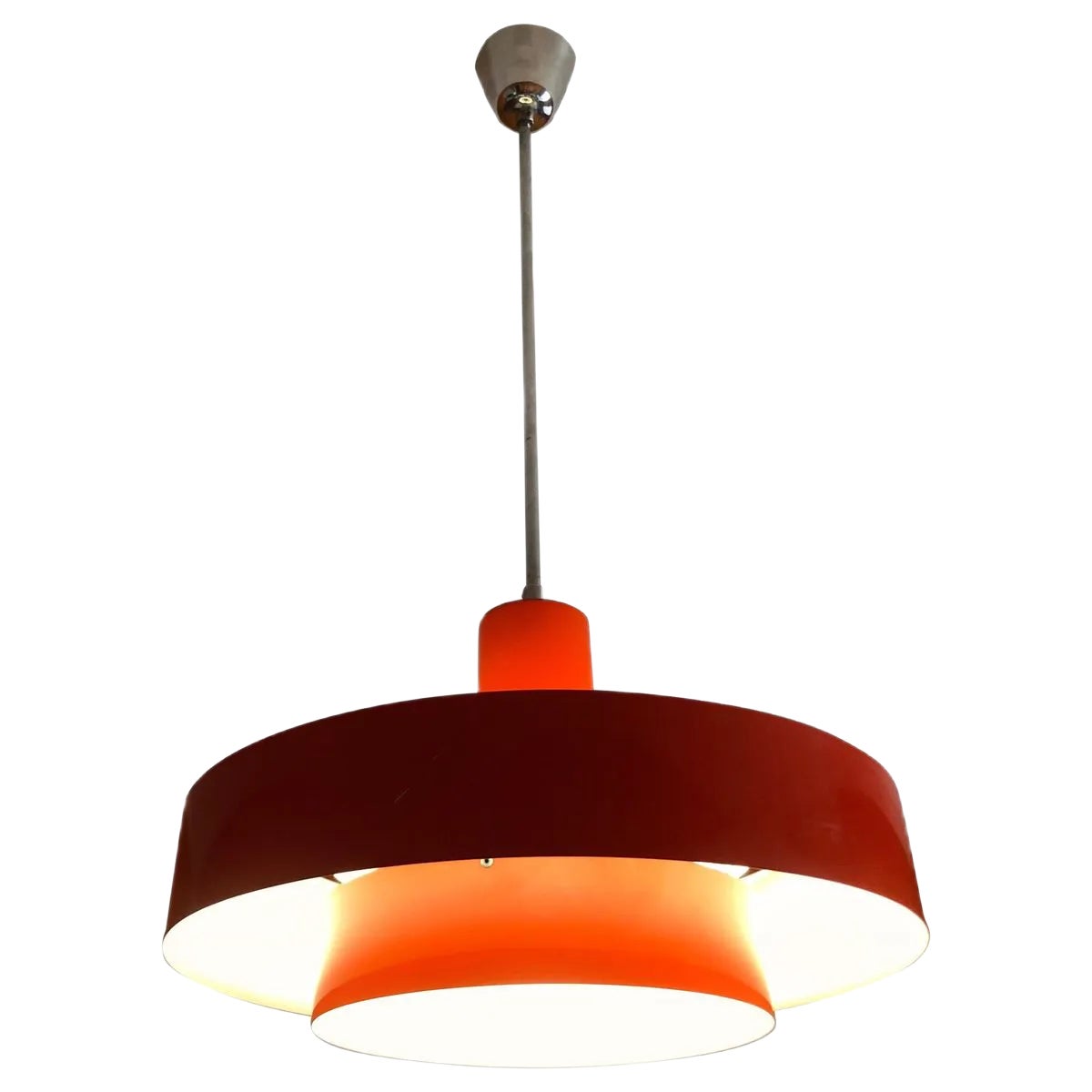 Danish Red Equator Lamp by Jo Hammerborg, 1968 | Chairish