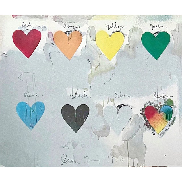 Vintage Jim Dine ‘8 Hearts’ Lithograph | Chairish