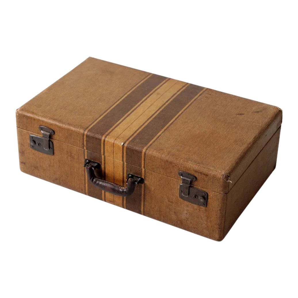 Vintage Striped Suitcase | Chairish