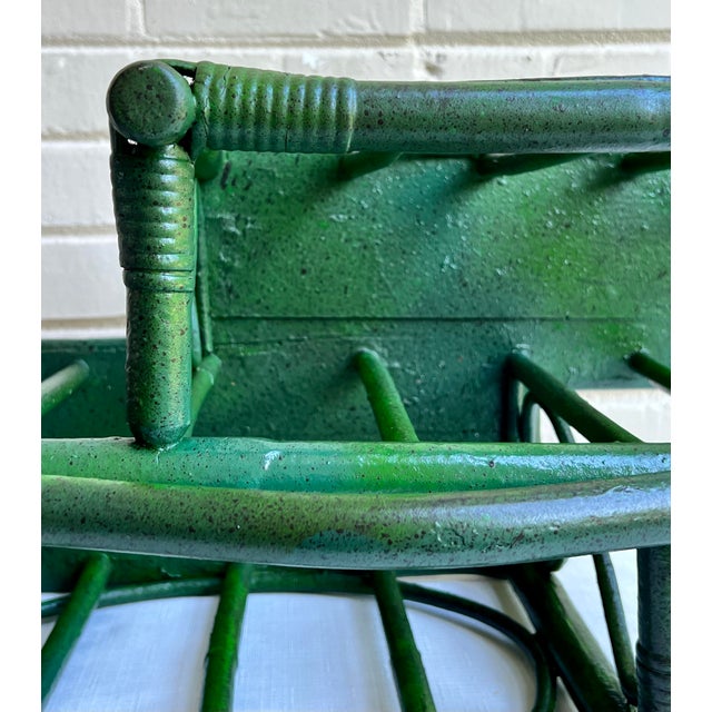 Mid 20th Century Vintage Newly Painted Green Bamboo and Reed Magazine ...