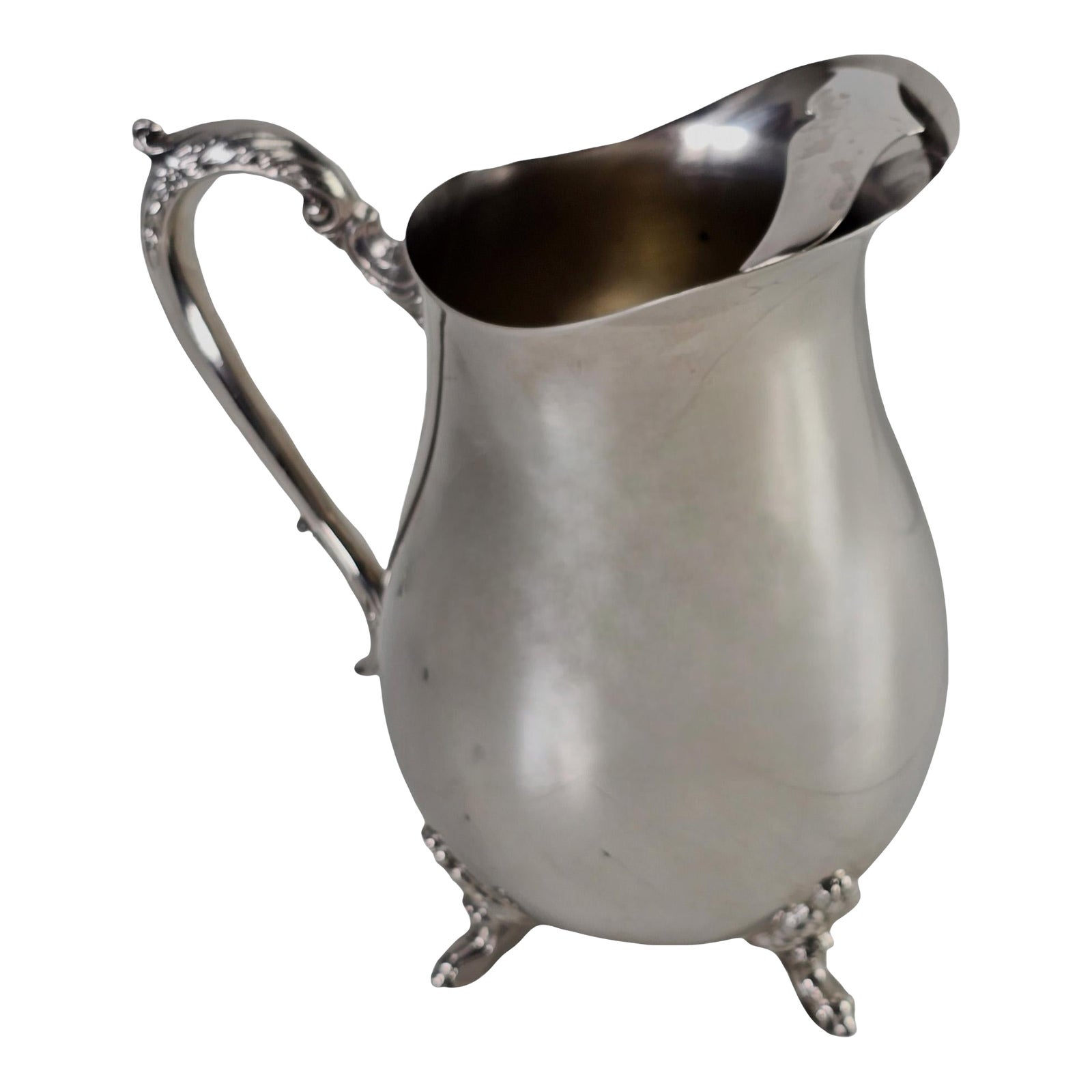 Kent Silversmith Footed Silver Plated Pitcher | Chairish