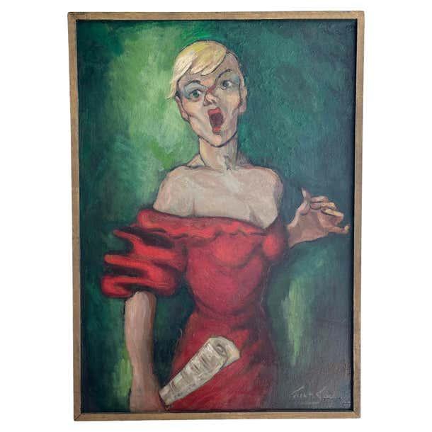 "The Opera Singer" Expressionist Oil Portrait on Panel by Maurice Saint ...