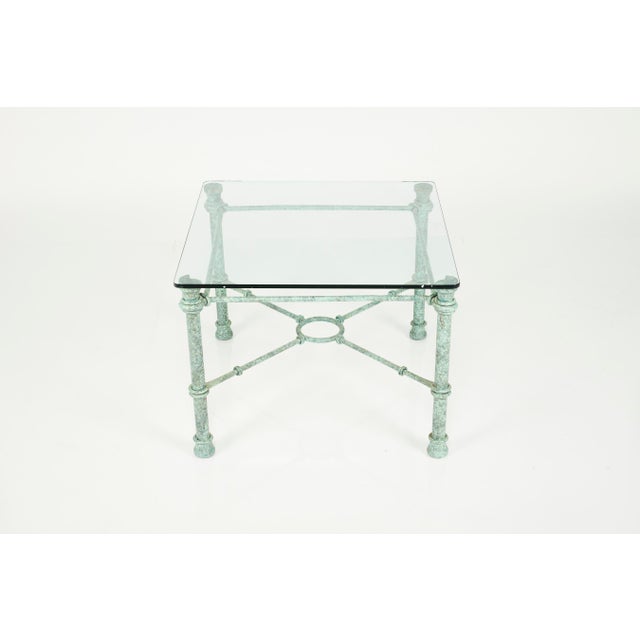 Vintage 1980s Square Verdigris End or Coffee Table | Chairish