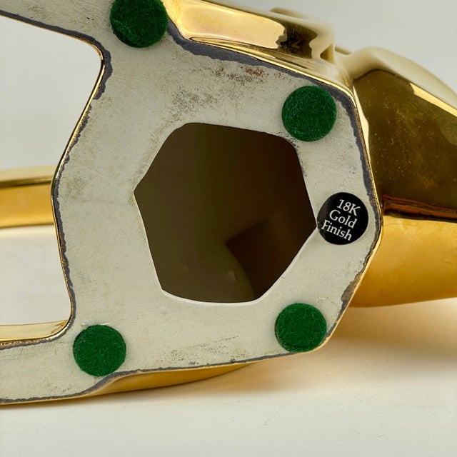 Vintage 18k Gold Gilded Ceramic Ram Head Sculpture by Jaru - Circa 1980 ...