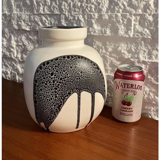 Vintage Large Mid-Century Modern Israeli Hand-Painted Ceramic Vase Made ...