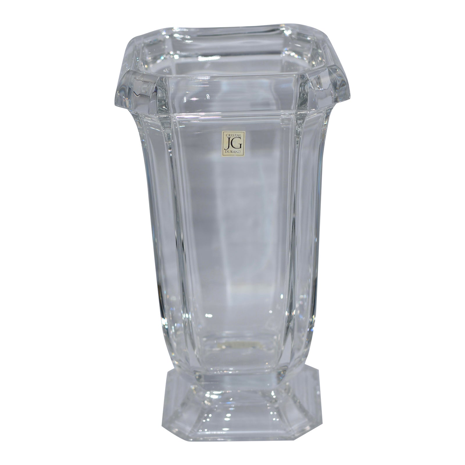 1980s French Art Glass Jg Durand Sparkling Fine Crystal Neo Classic ...
