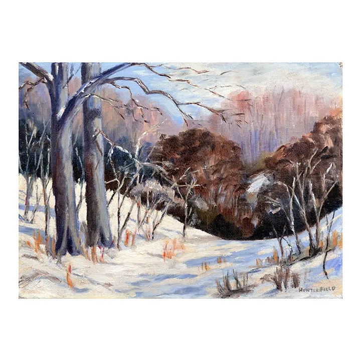 Mid Century Brow of the Hill Winter Landscape by Hunter Field | Chairish