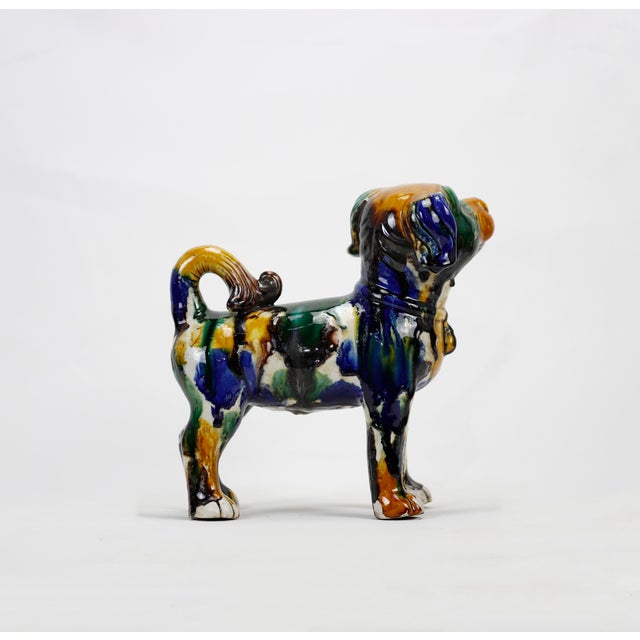 A Pair of 1970s Vintage Multi-Colored Foo Dog Sculptures | Chairish