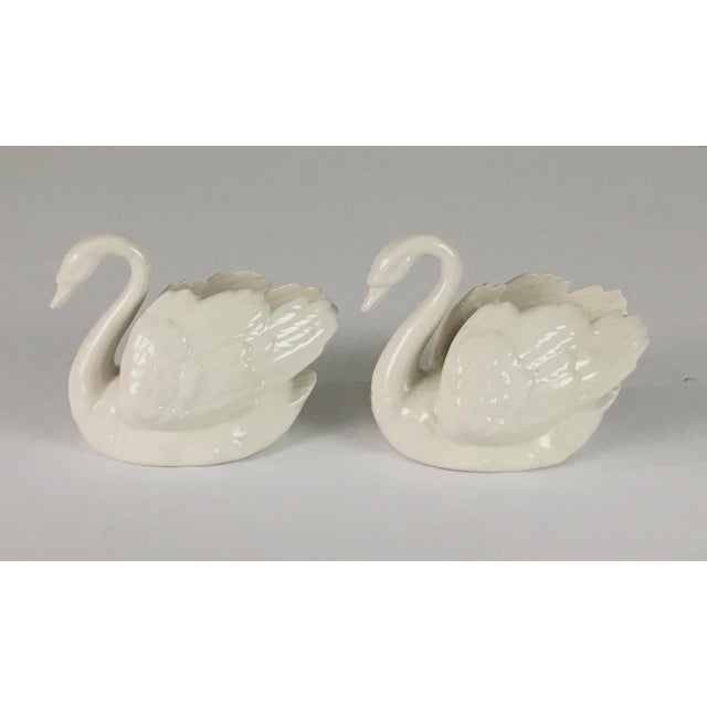 Vintage Goebel Ceramic Swan Figurines- a Pair | Chairish