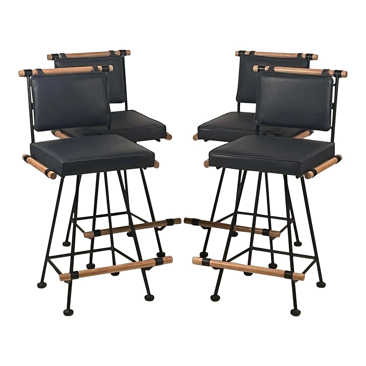 'Antibes' Swiveling Counter Stools by Design Frères - Set of 4 | Chairish