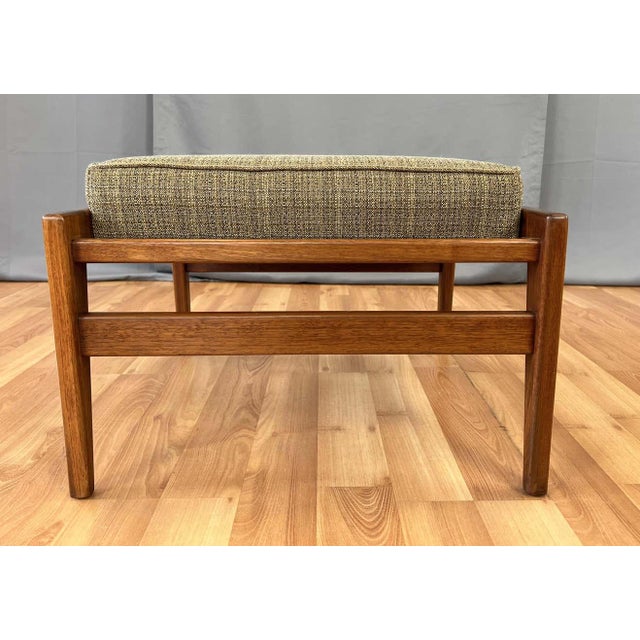 Jens Risom Walnut Ottoman | Chairish