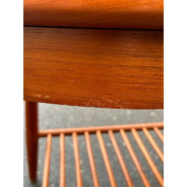 1970s Mid Century Modern Small Danish Teak Wood Oval Side Table | Chairish