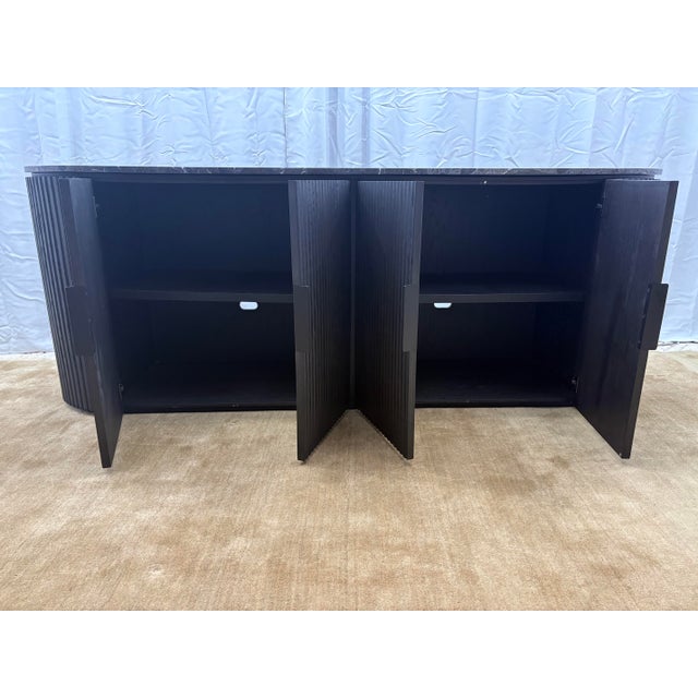 Rh Byron Emperador 4-Door Sideboard – 84” Black Oak With Black ...