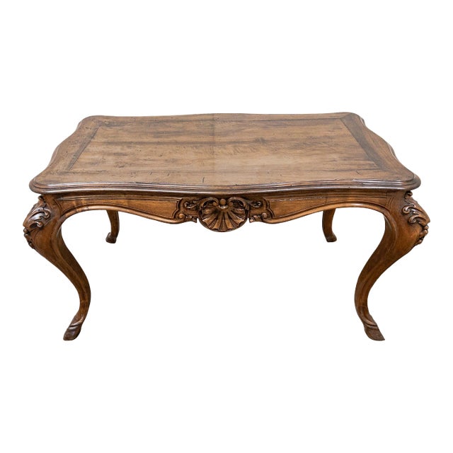 Italian 19th Century Walnut Louis XV Style Hoof Leg Table | Chairish