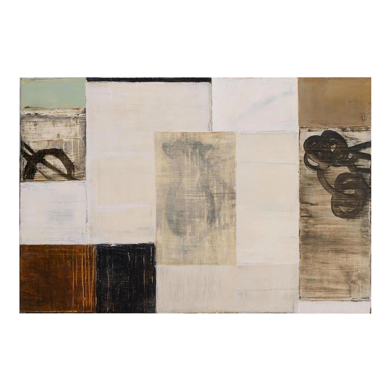 Neo-Abstract Expressionist Contemporary Oil Painting Mixed Media, 2001 ...