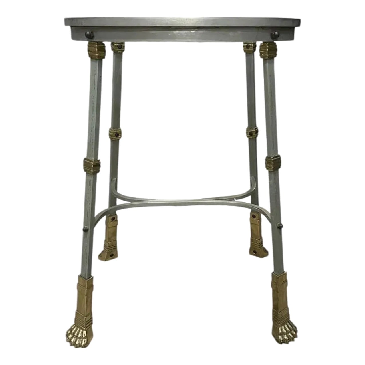 Maison Jansen Bronze & Steel Claw Foot Side Table | Chairish