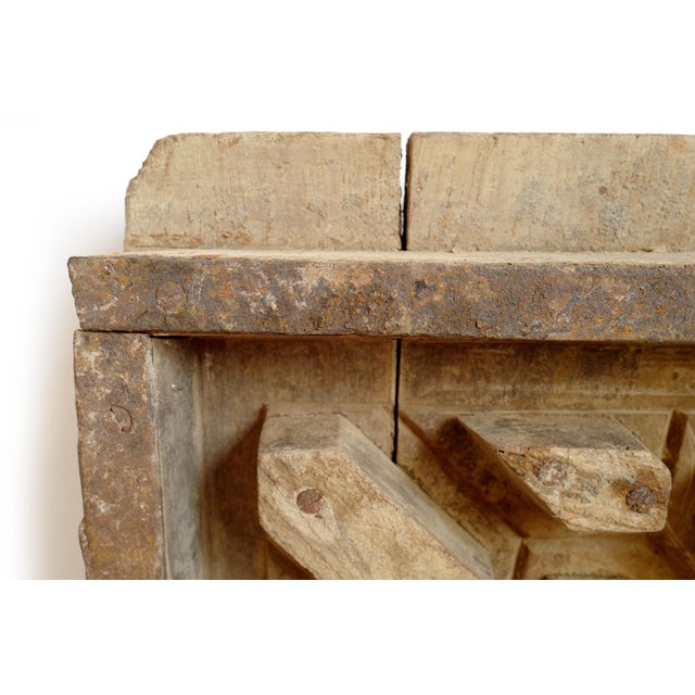 Antique Wood Print Block Panel | Chairish