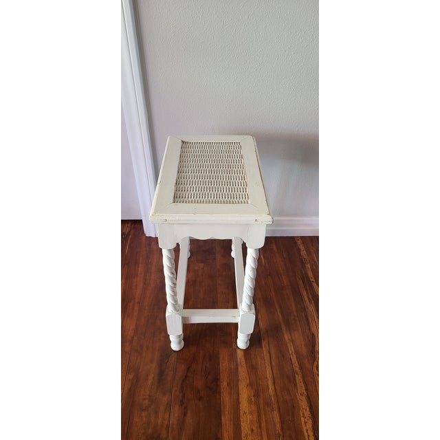 1970s Mid-Century Small White Painted Side Table | Chairish