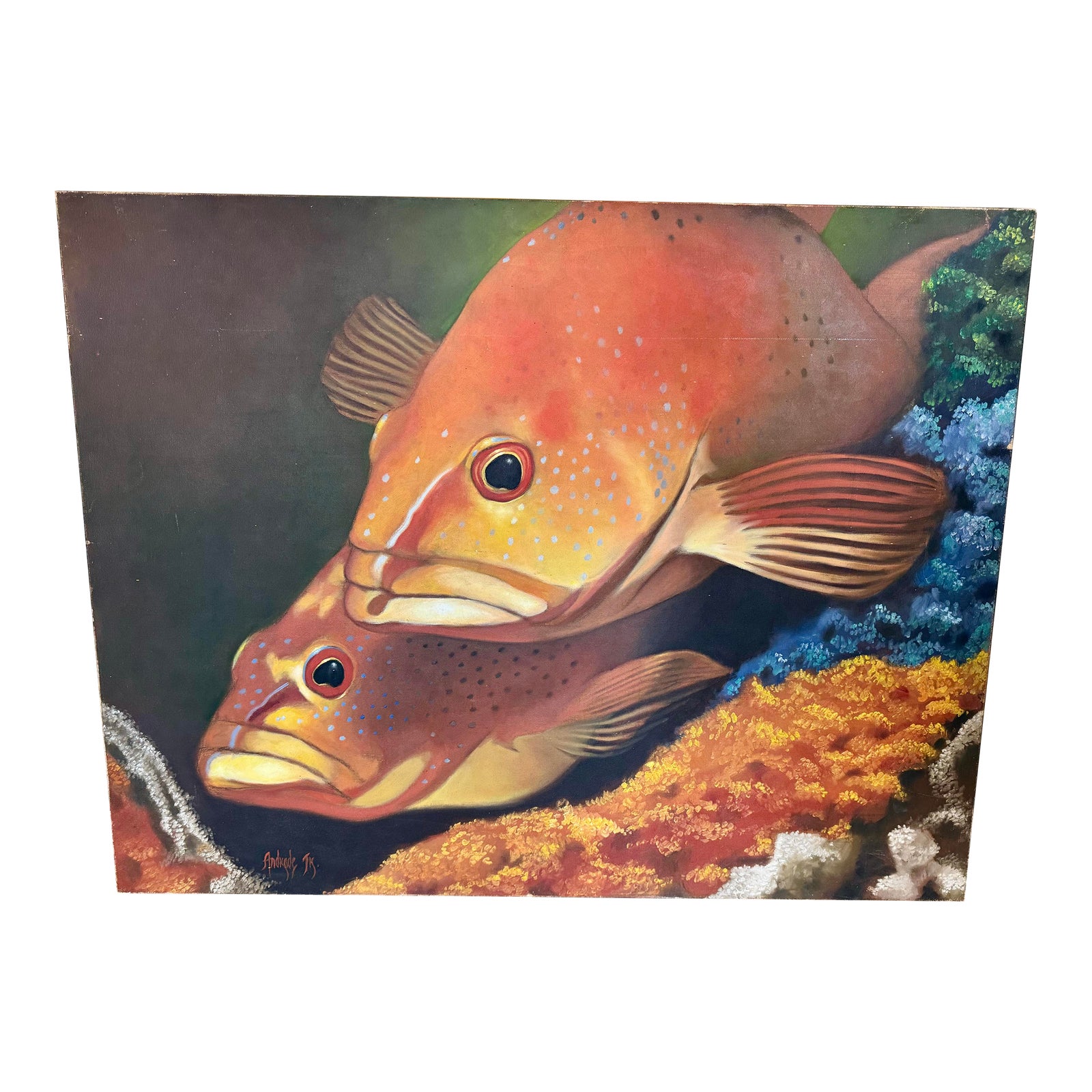 Fish Hyperrealism Original Acrylic Painting | Chairish