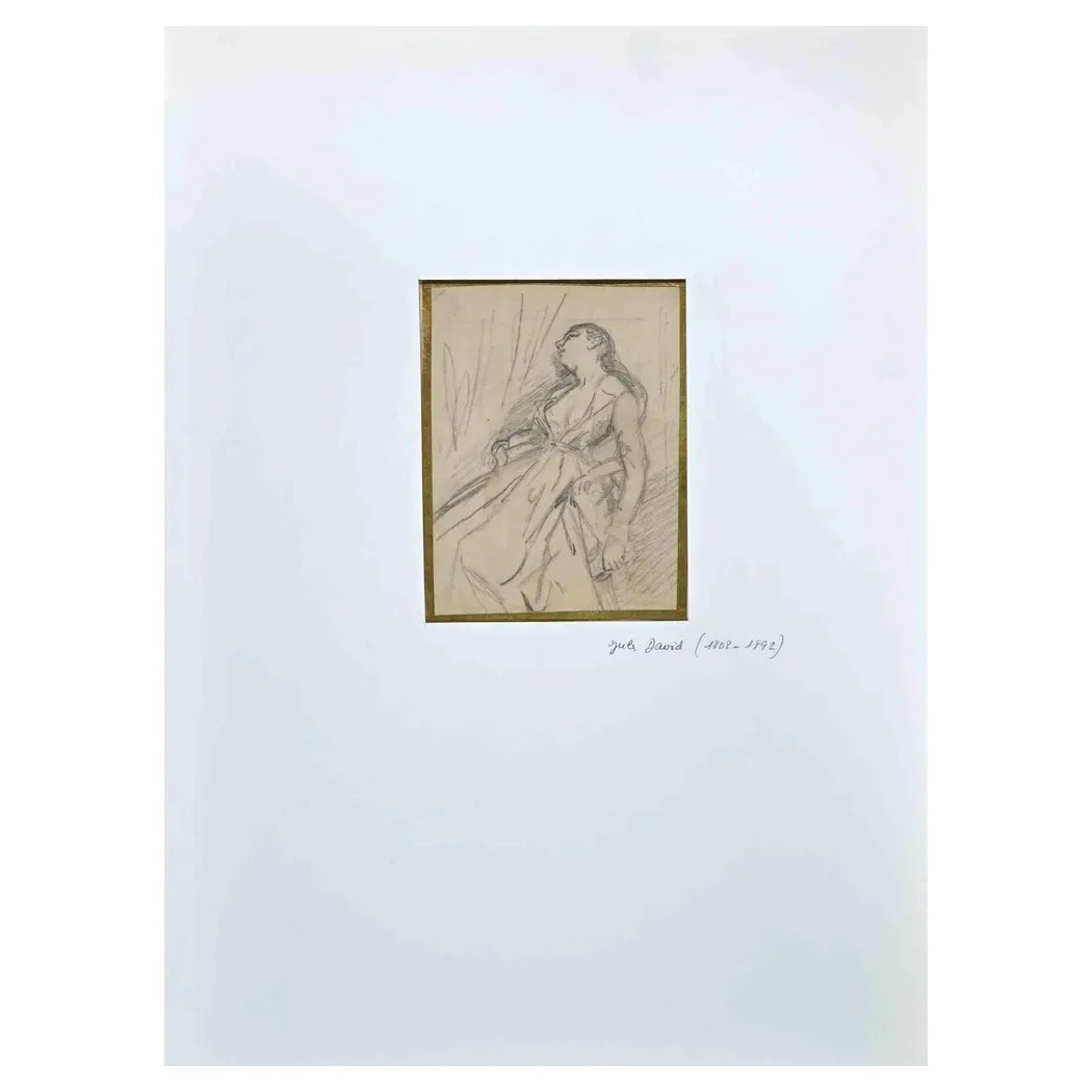 Jules David, Woman, Drawing in Pencil on Paper, 19th Century | Chairish