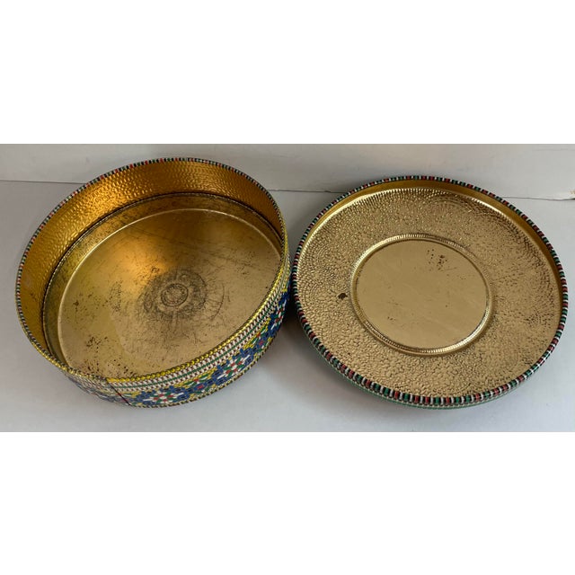 Vintage Dutch Botanical Design Round Tin | Chairish