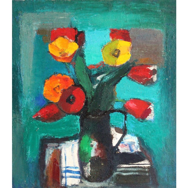 Aleksandr Rodin, Spring Bouquet, Oil on Cardboard | Chairish
