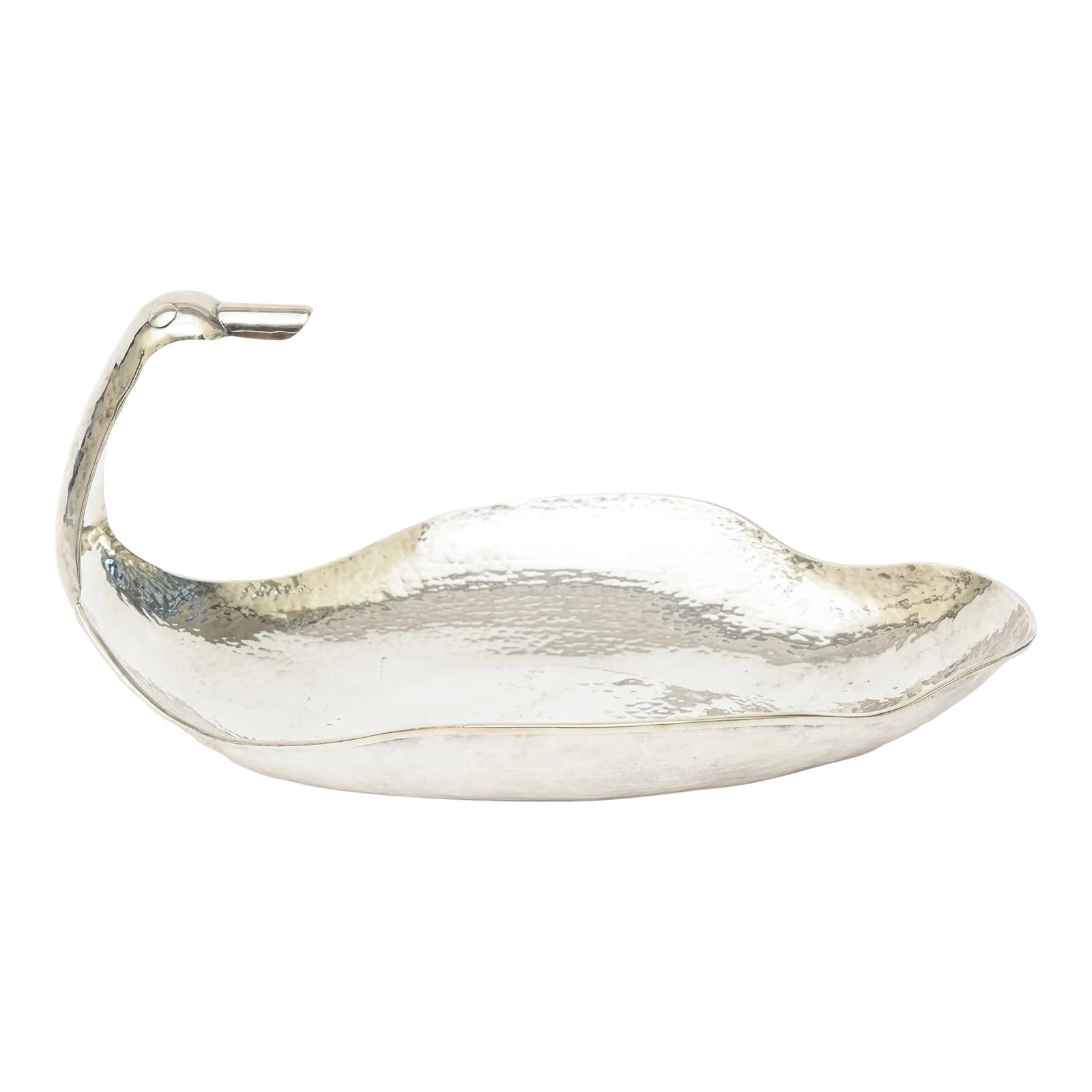 Vintage Hand Hammered Silver Plate Monumental Scalloped Serving Bow ...