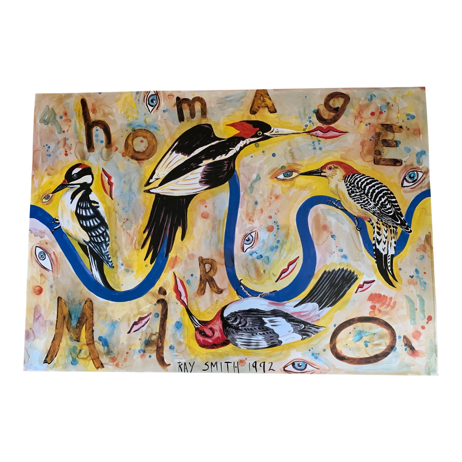 1992 Homage a Miró Ray Smith Poster | Chairish